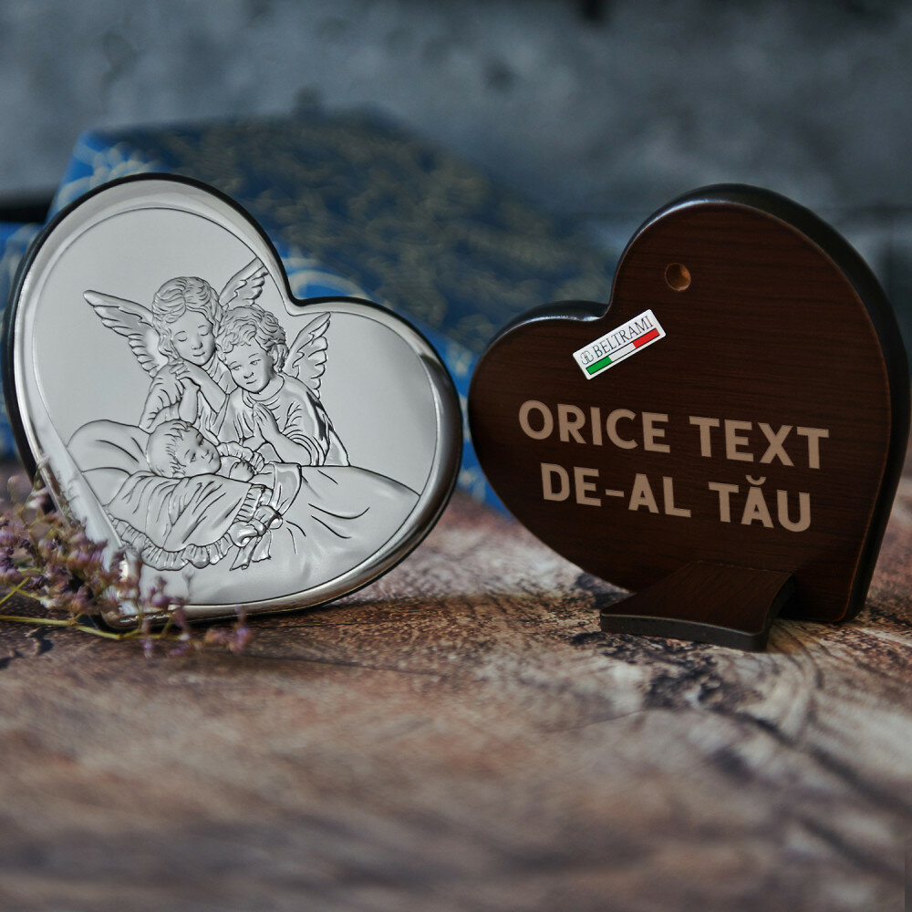 Proiect propriu - Îngeri peste un copil - inima - Imagine argintie ...