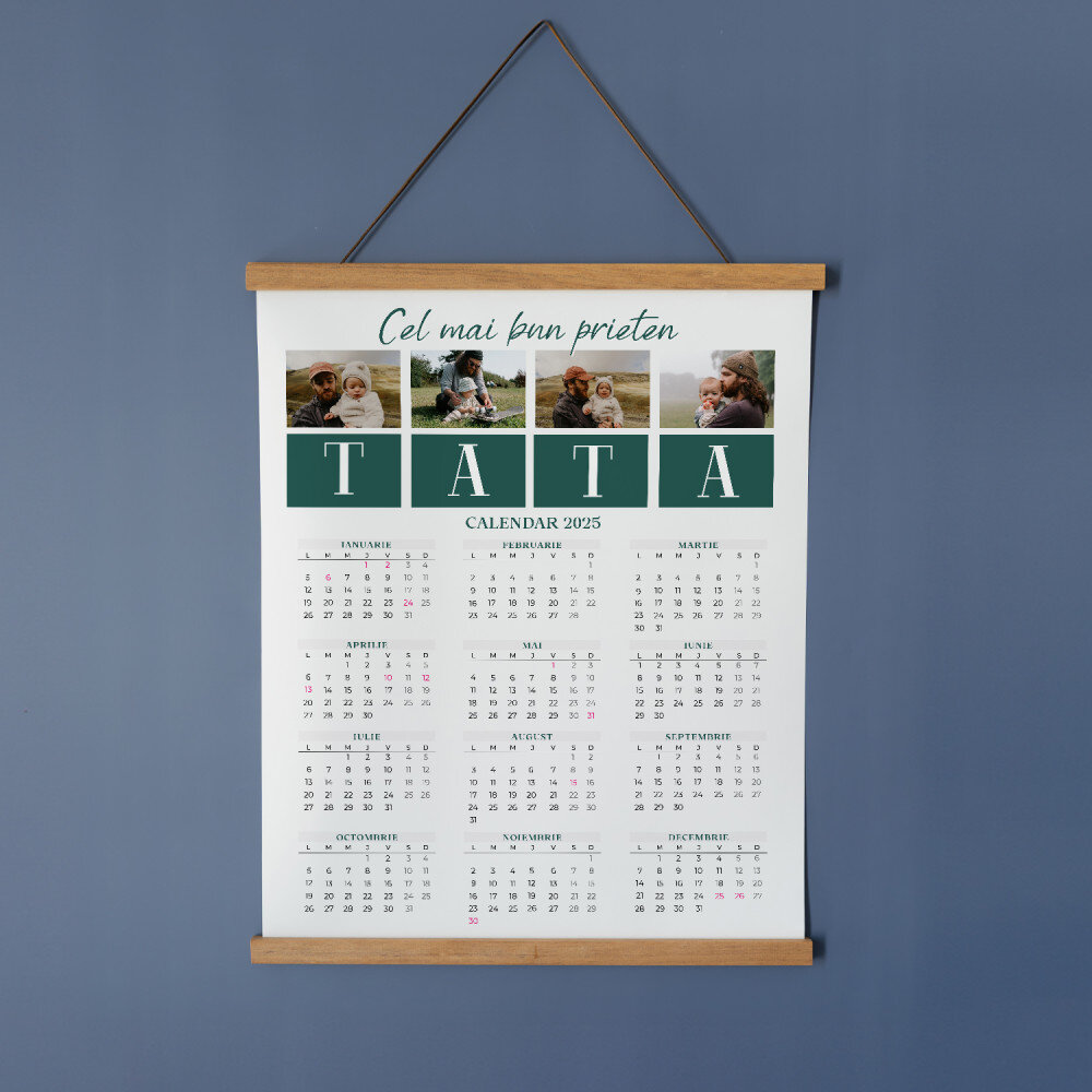 Tata cel mai bun prieten - Calendar cu lamele din lemn - MyGift.ro