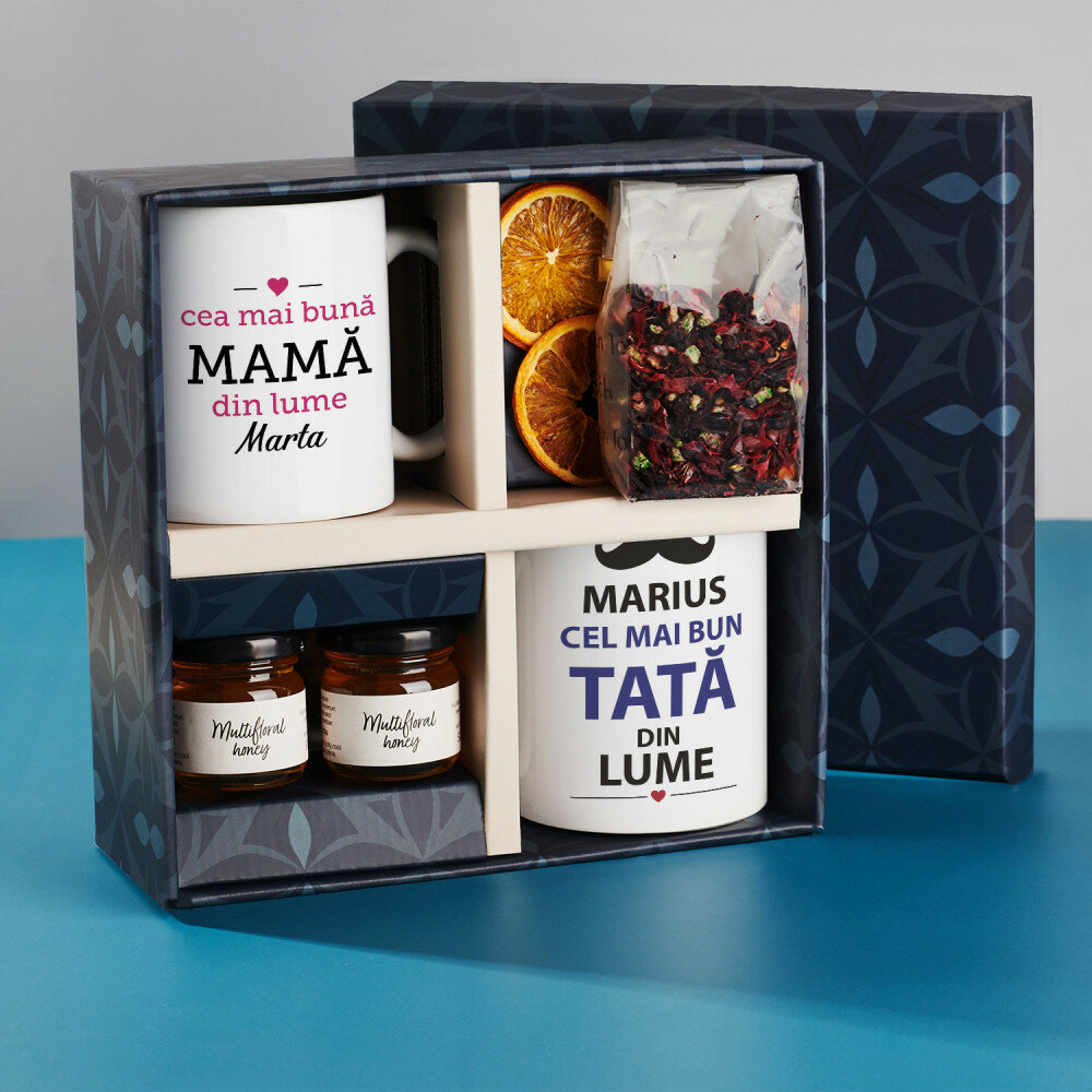 Set cadou pentru părinți cu căni pentru cuplu - MyGift.ro